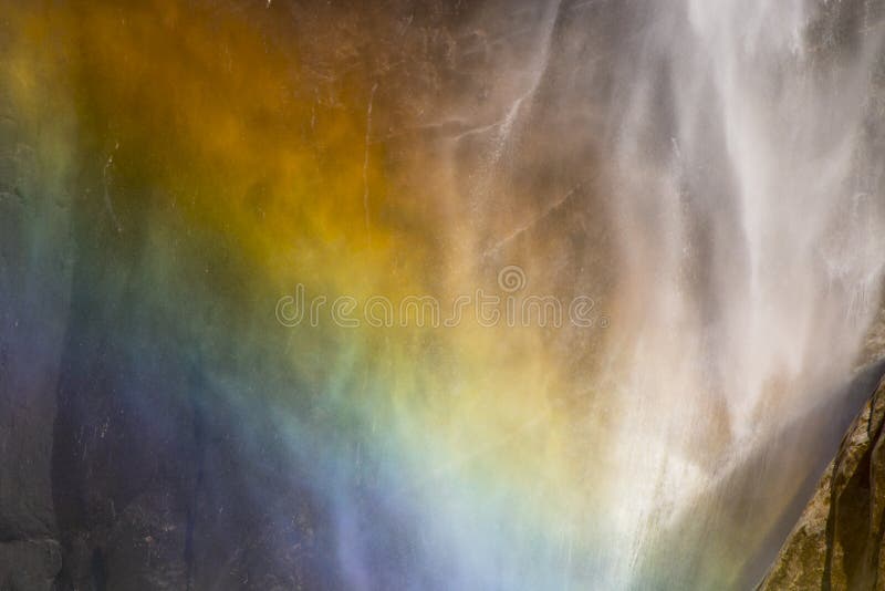 Rainbow in the Mist of Waterfall Stock Image - Image of falling, orange ...