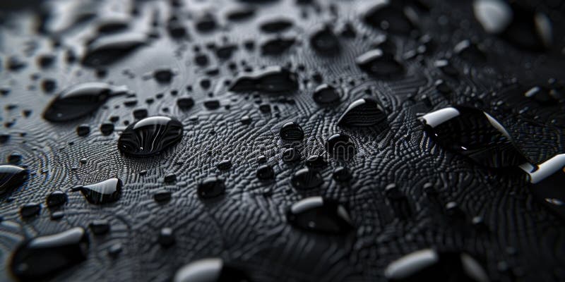 Close-Up Raindrop Texture on Black Background Stock Illustration ...