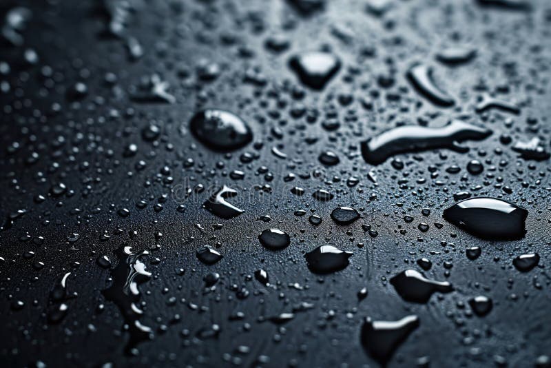 Close-up of Raindrops on Black Surface Stock Illustration ... Close-up of Raindrops on Black Surface Stock Illustration ...