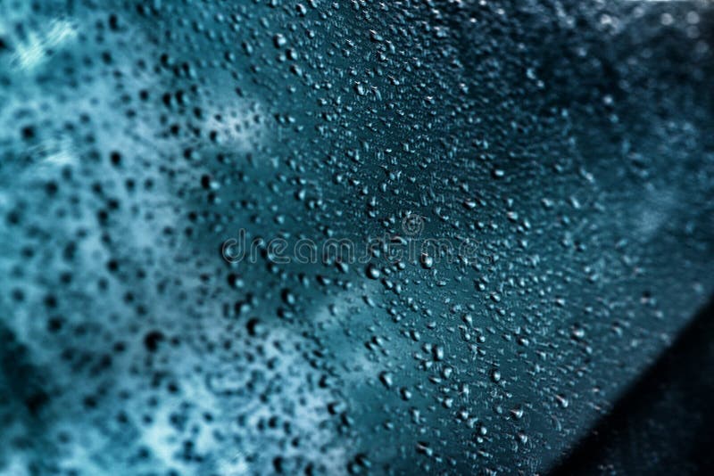 Close-up, Raindrops, Dark Blue Background, Abstract, Background ...