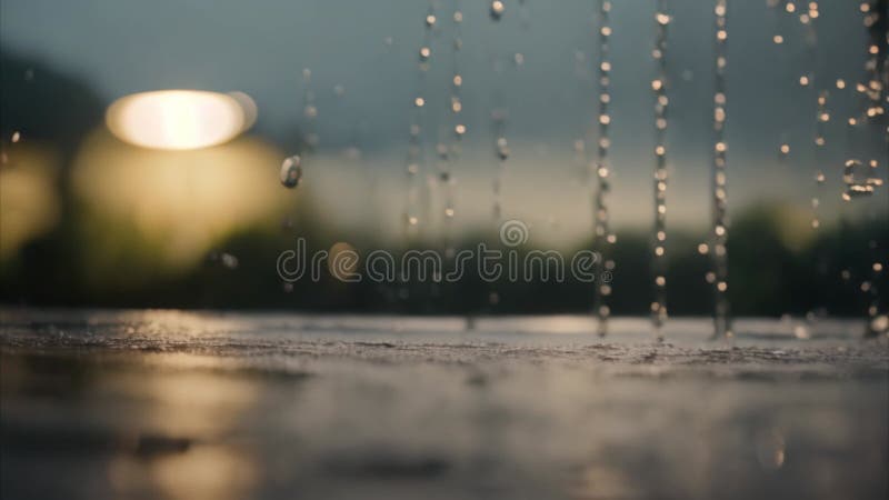 Raindrops Falling on a Concrete Surface Stock Footage - Video of ...