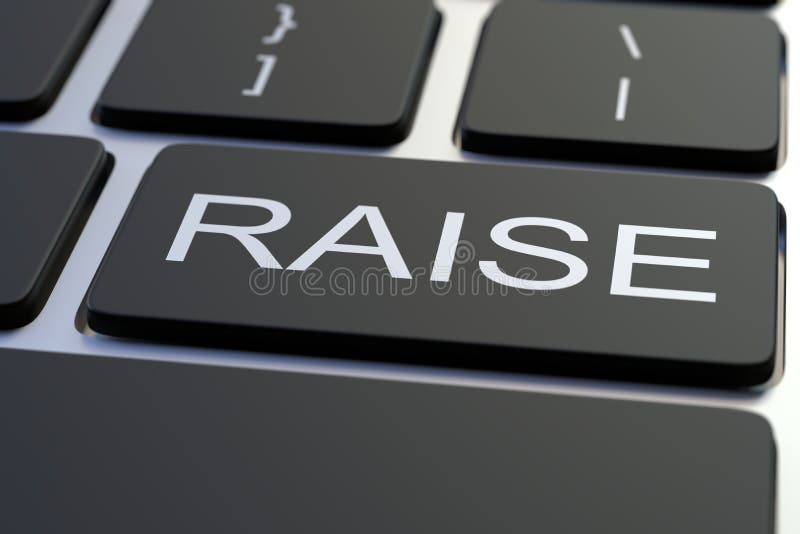 Close-up of RAISE Key on the Keyboard. 3D Rendering Stock Image - Image ...