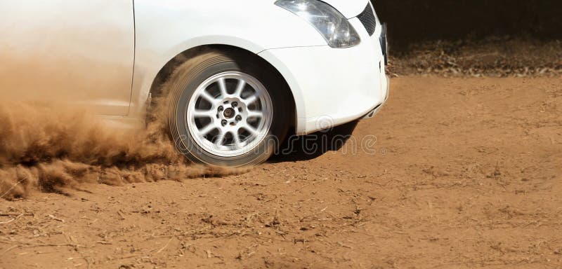 Rally Race Car Drifting on Dirt Track Stock Image - Image of ...