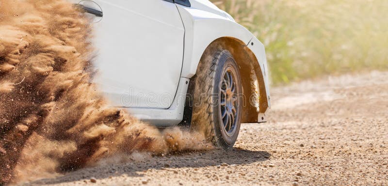 Rally Racing Car on Dirt Track Stock Photo - Image of drive ...