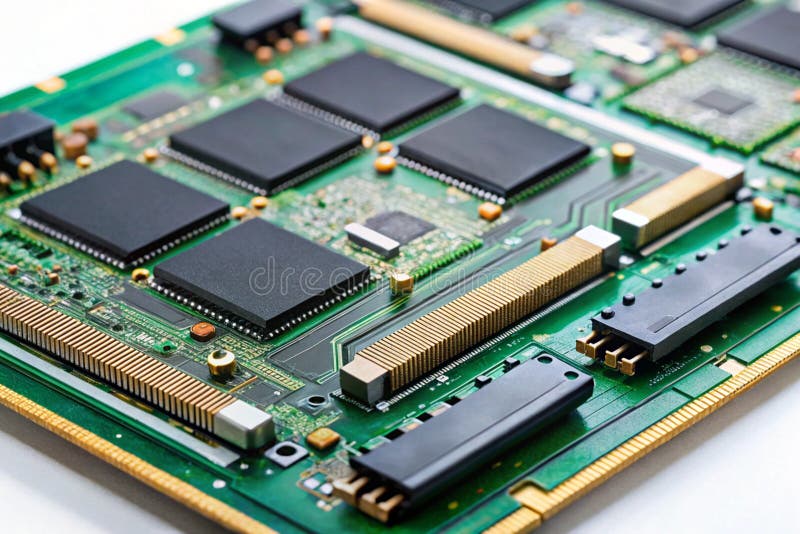 RAM Chips on Laptop Motherboard Stock Illustration - Illustration of ...