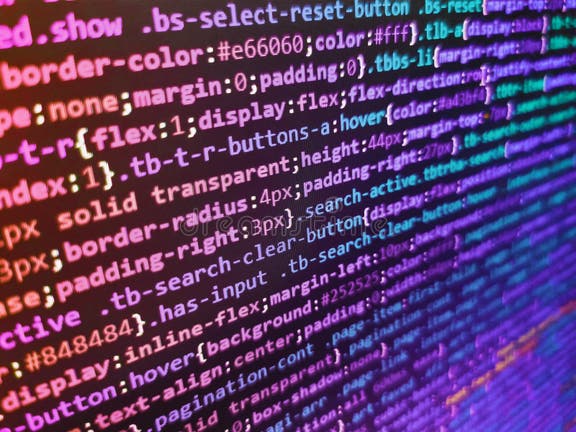 Close Up of Random Computer Code Comprised of Numbers and Letters. Information Technology ...