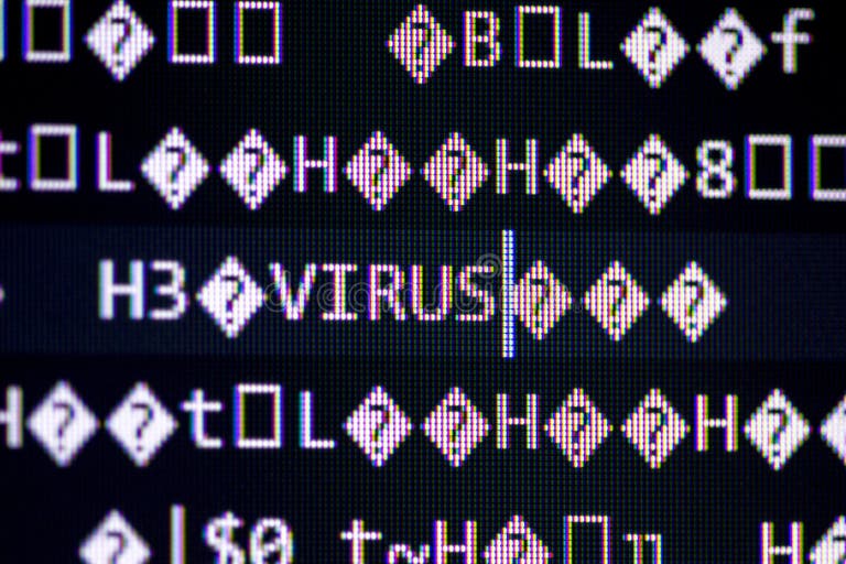 Random Computer Code with Word Virus Stock Photo - Image of cursor ...
