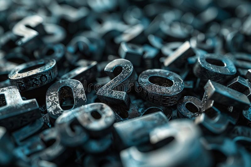 Close-up of Random Math Numbers in 3D Stock Illustration - Illustration ...