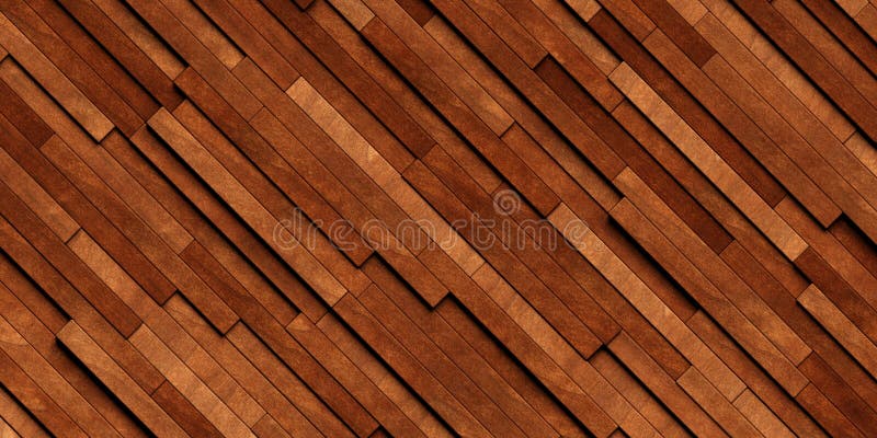 Close Up of Randomly Shifted Offset Diagonal Long Thin Wooden Rectangle ...
