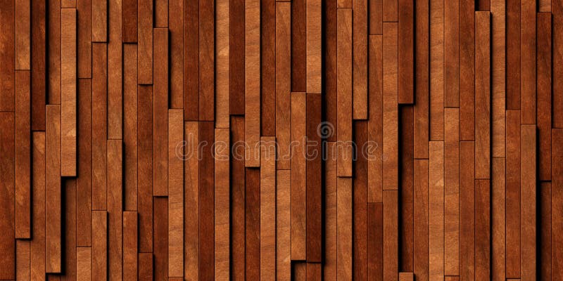 Close Up of Randomly Shifted Offset Vertical Wooden Long Thin Rectangle ...