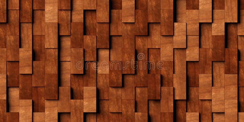 Close Up of Randomly Shifted Offset Vertical Wooden Rectangle Blocks ...