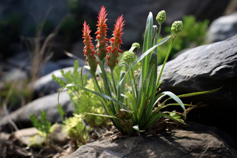 Close-up of a Rare Plant Species in a Protected Area Stock Illustration ...