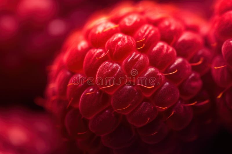 A Close Up of a Raspberry Fruit. Generative AI Image. Stock ...