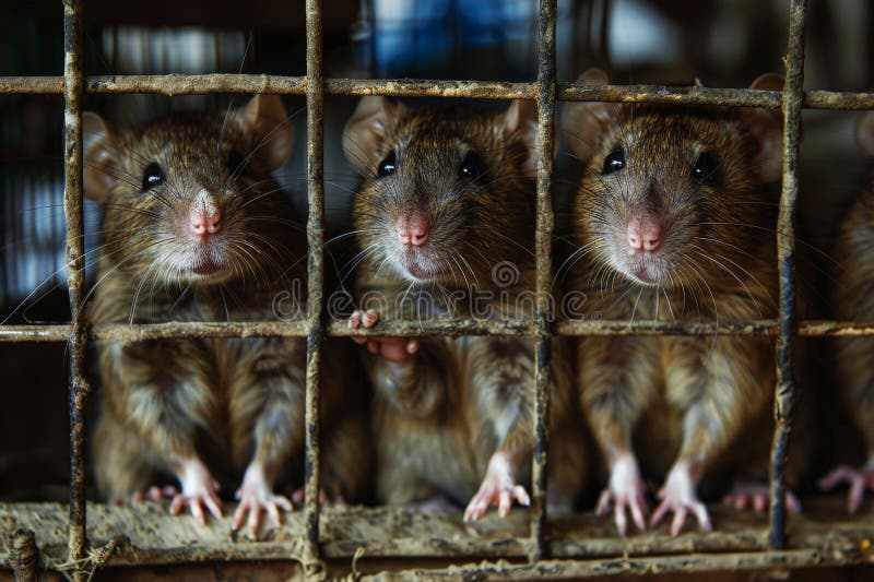 Close Up Rat Caught in Cages. Stock Image - Image of baby, generative ...