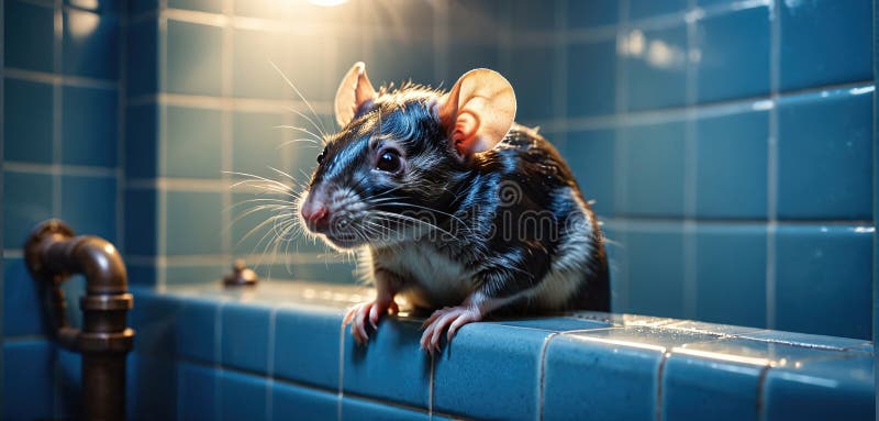 Close-up of a Rat Entering the Human Habitat from the Sewer System ...