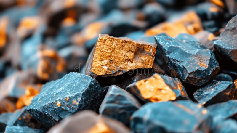 Close-up of Raw Gold and Rock Minerals in Natural Setting Stock Photo ...