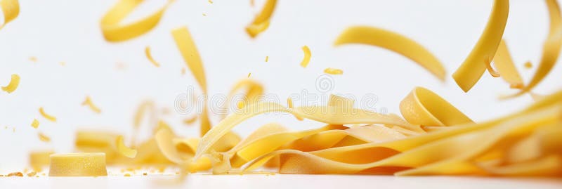 Close-up of Raw, Long Pasta Strands Falling Onto a White Surface ...