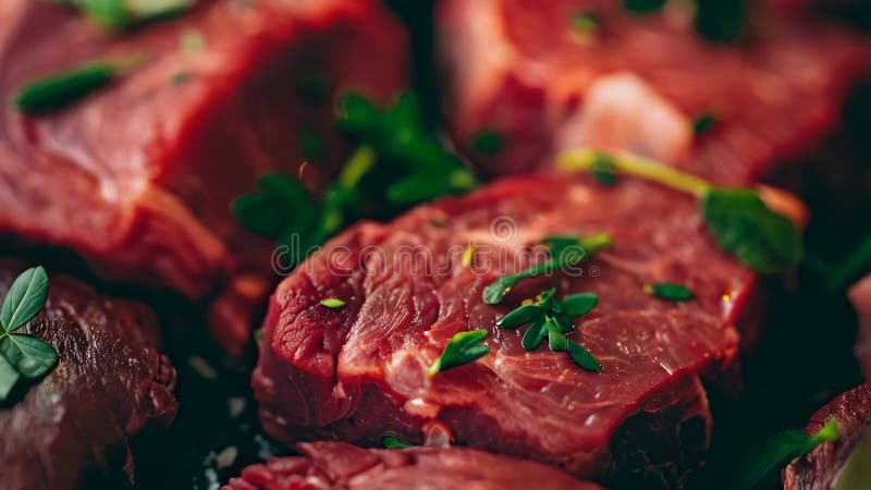Close Up of Raw Meat Background Stock Footage - Video of cuisine ...