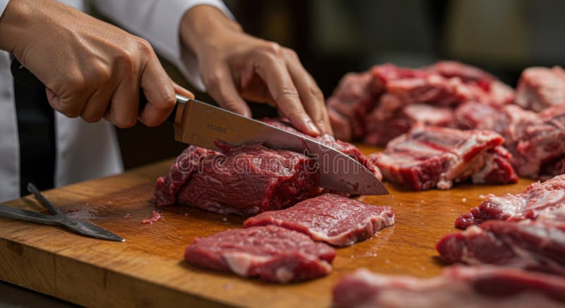 Preparing Raw Meat for Qurbani Distribution - Generative AI Stock ...