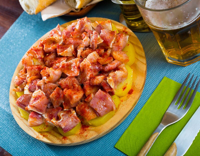 Close Up of Raw Pig S Ear with Species at Plate on Table Stock Image ...