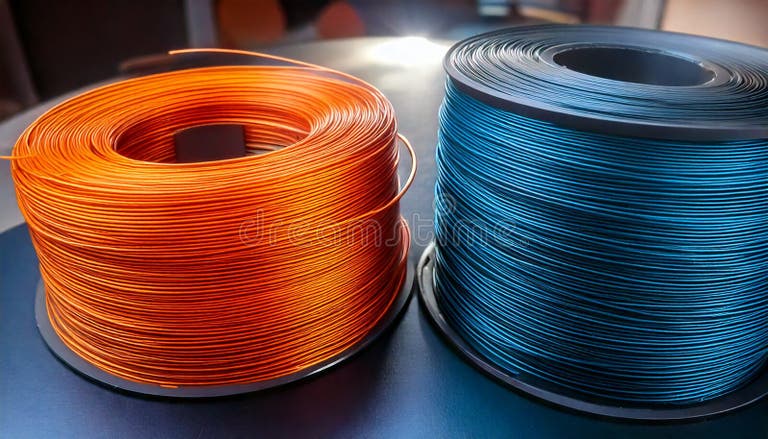Close-Up of Raw Plastic Threads for 3D Printing with Soft Lighting and ...