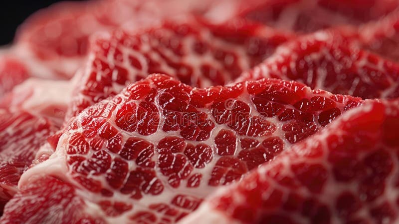 Closeup RAW Style of Premium A5 Wagyu Beef Marbling Closeup Raw Stock ...