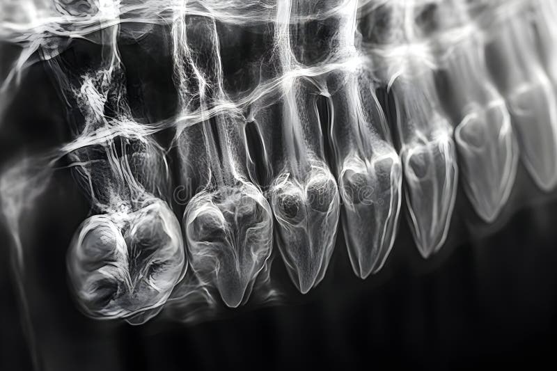 Close-up X-ray of Human Teeth Showing Dental Structure and Health Stock ...