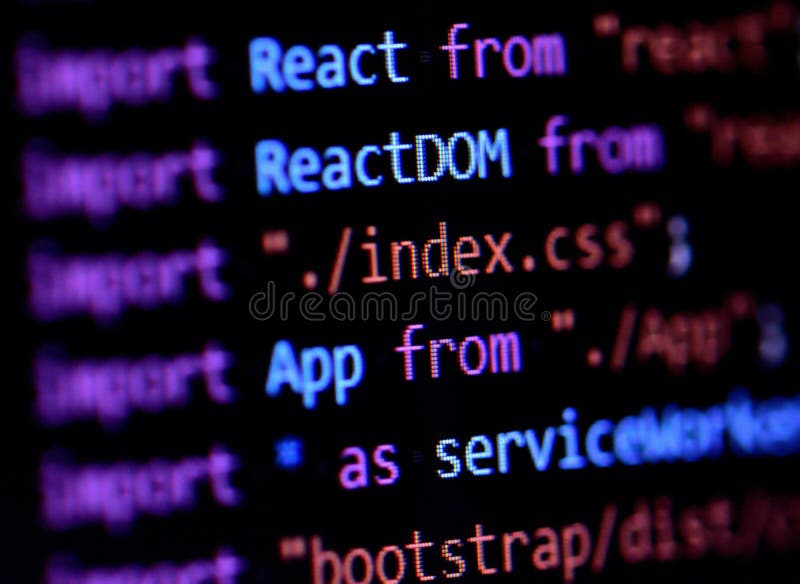 Javascript React Code Software Source Code Programming Code On Computer Screentechnology