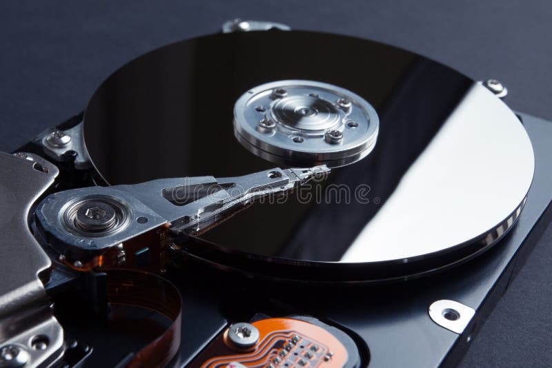 A Close-up, the Reading Head is Called a Mirrored Magnetic Disk. the ...