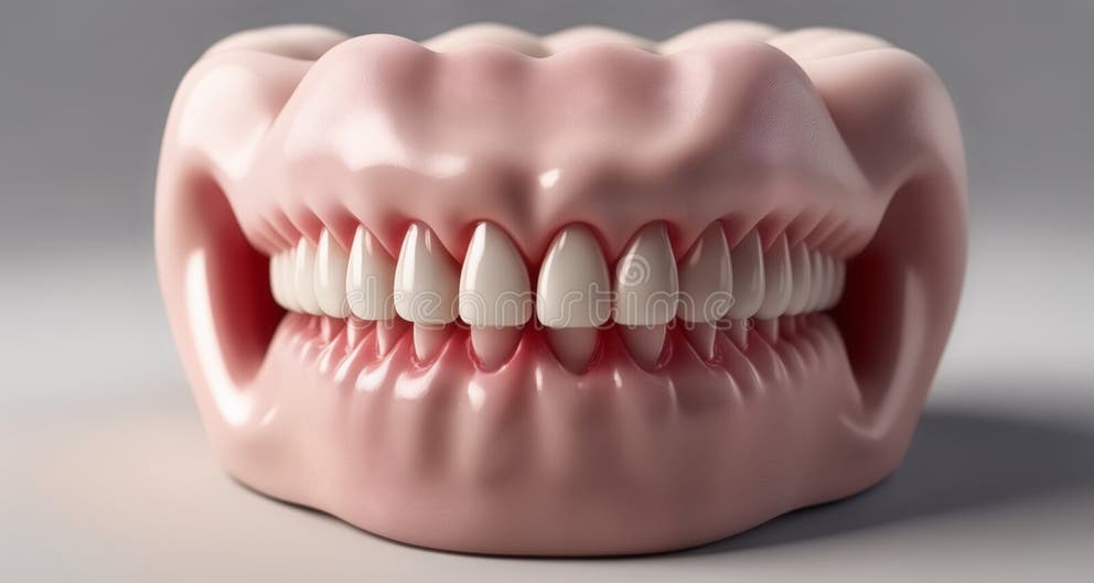 A Close-up of a Realistic Artificial Human Teeth Model Stock ...