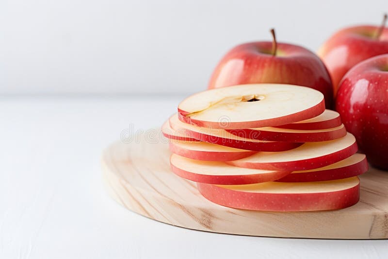 Close-Up Realistic Minimalist Photo of Apple Slices, Generative Ai ...