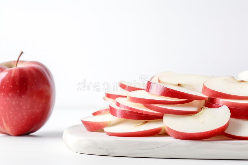 Close-Up Realistic Minimalist Photo of Apple Slices, Generative Ai ...