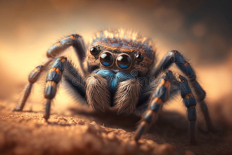 Close Up Realistic Spider, Created with Generative Ai Technology Stock ...