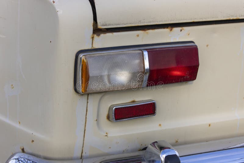 Close-up of the Rear Light of an Old Vintage Car from the USSR Stock ...