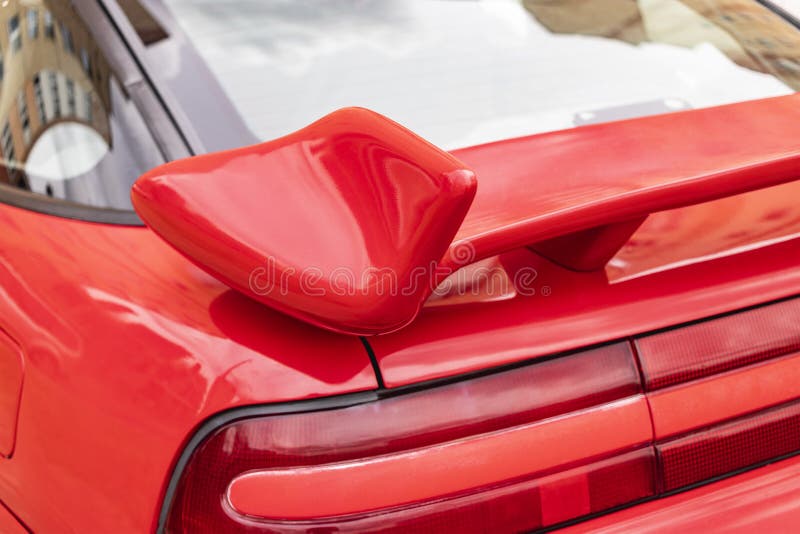 Close Up of Rear Spoiler on Sports Car Stock Photo - Image of concept ...