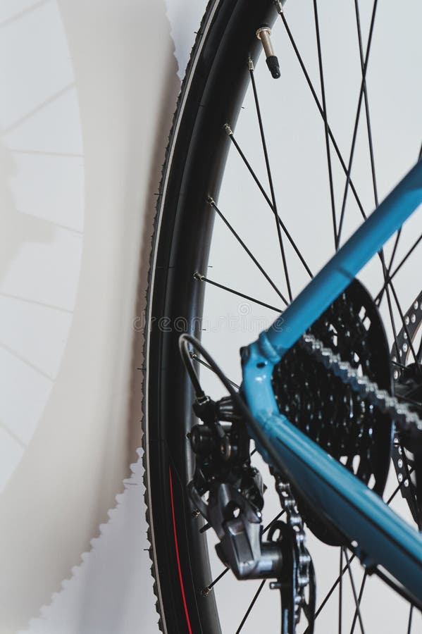 Close Up of Rear Sport Bicycle Wheel Stock Image - Image of metallic ...