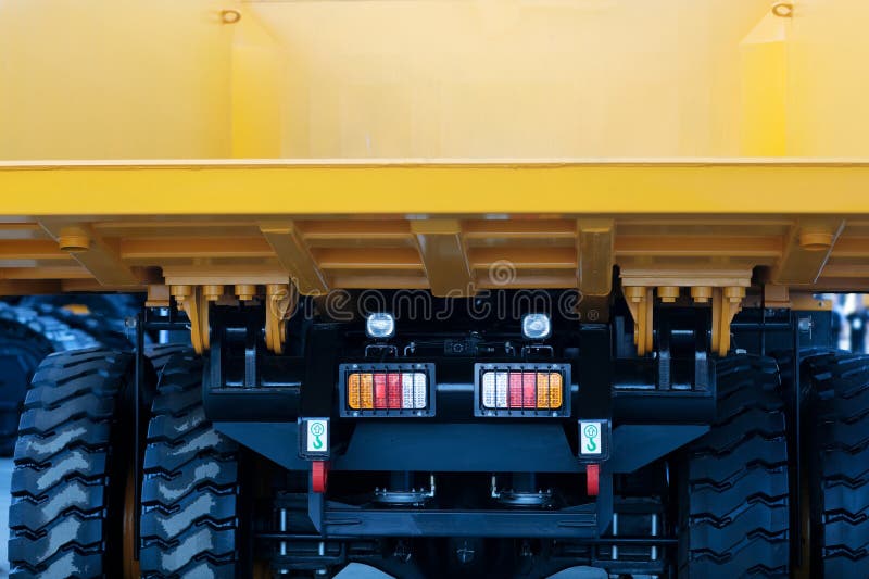 Close-up Rear View of a Heavy Duty Dump Truck Stock Photo - Image of ...