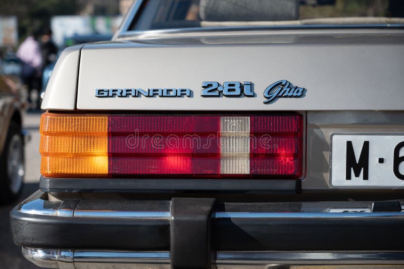 Close Up Rear View of an Old Earth-colored Ford Granada 2.8i Ghia from ...