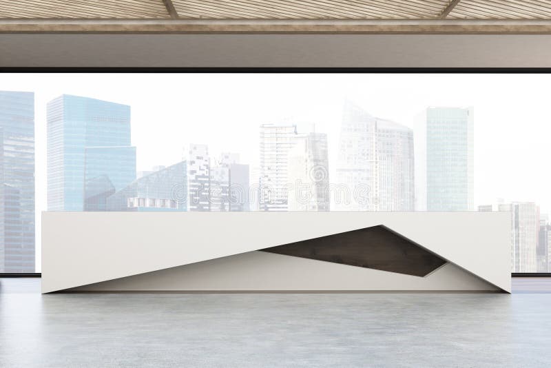 Close Up of Reception Counter and Large Window Stock Illustration ...