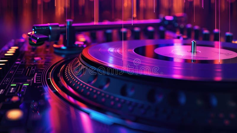 Close Up of a Record Playing on a Turn Table. Ideal for Music Industry ...