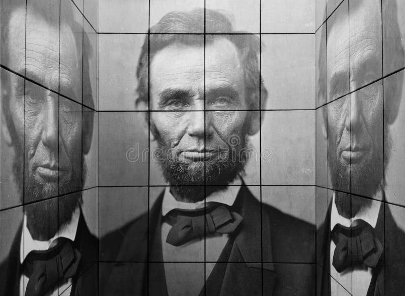 Close-up of a Recurring Image of Abraham Lincoln on White Tile ...