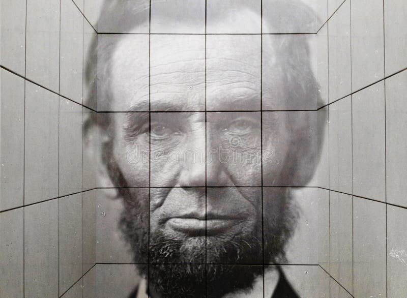 Close-up of a Recurring Image of Abraham Lincoln on White Tile ...