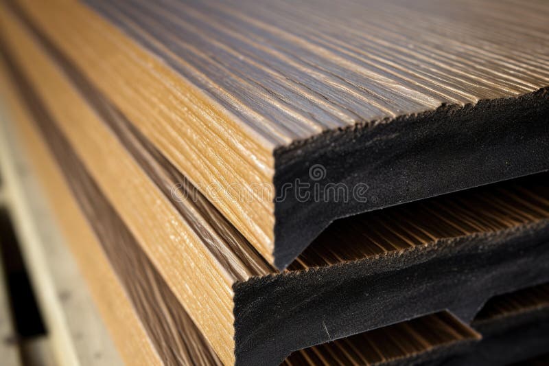 A Close-up of Recycled Plastic Lumber with Wood Grain Stock ...