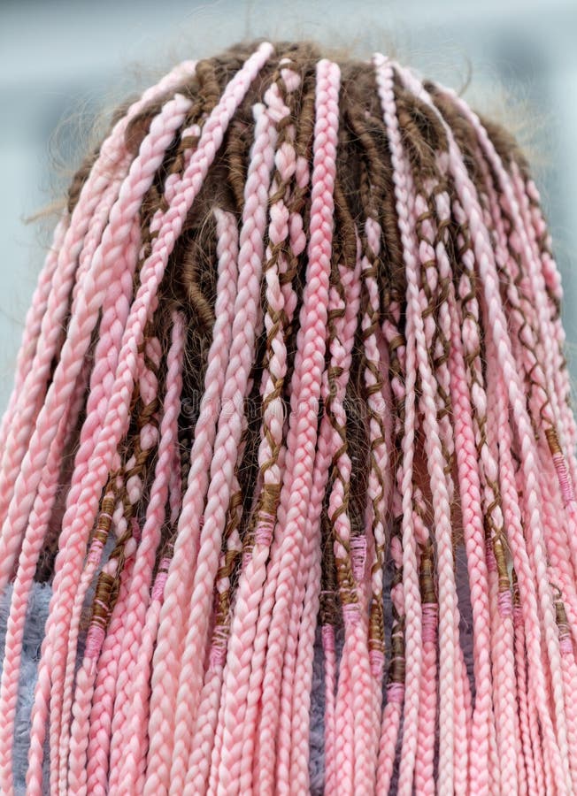 Close Up of Red African Hair Braids. Back View Stock Photo - Image of ...