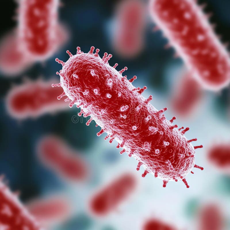 Close-up of a Red Bacterium Under a Microscope, Showcasing Its Unique ...