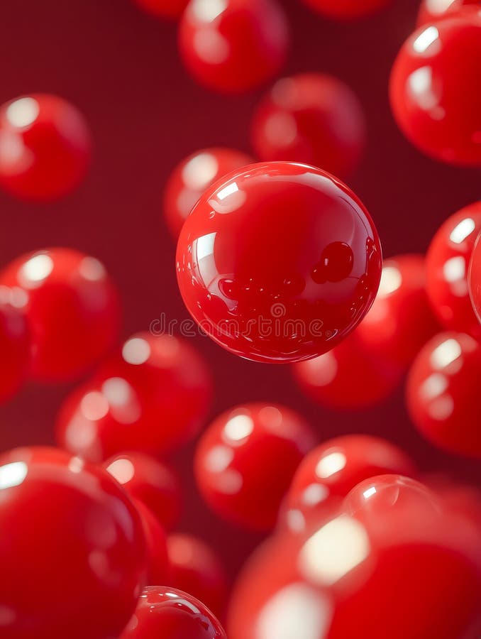A Close Up of Red Balls Floating in the Air. Generative AI Stock Photo ...