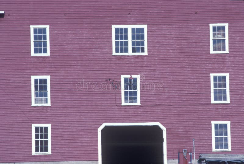 Close Up of Red Barn with Windows, VT Stock Photo - Image of door ...