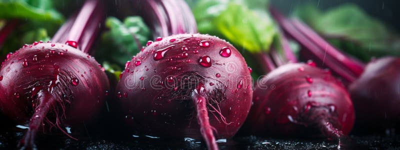 Close-up of Red Beets in Water Drops Stock Photo - Image of vegetable ...
