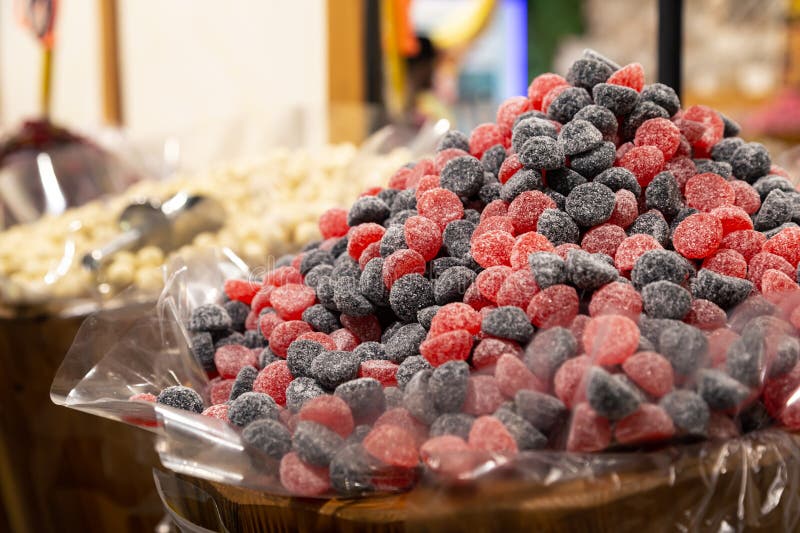 Close Up Red Black Candy Container Shop Stock Photos - Free & Royalty ...