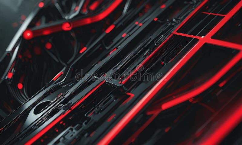 Close Up Red and Black Computer Case Stock Illustration - Illustration ...